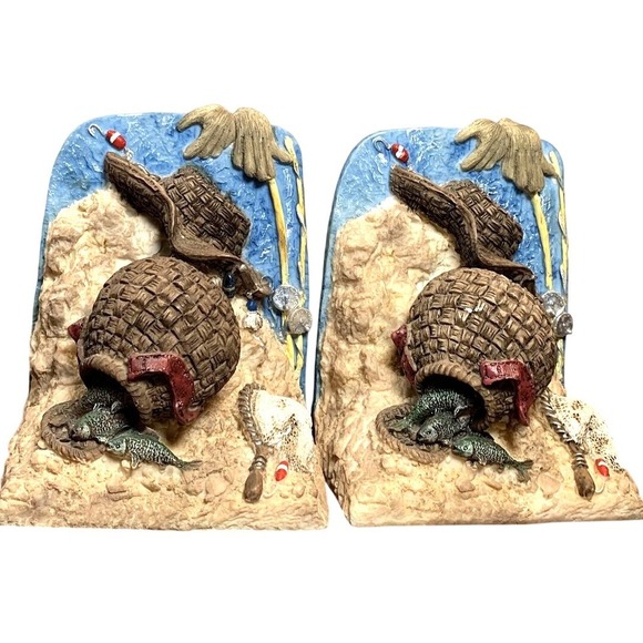 The Unbranded Brand | Accents | Nautical Fishing Scene Bookends Set ...